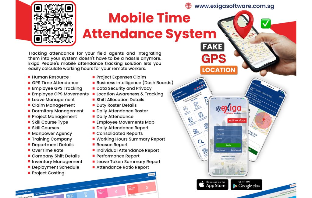 Employee GPS Mobile Time Attendance - 1SGD Per Month